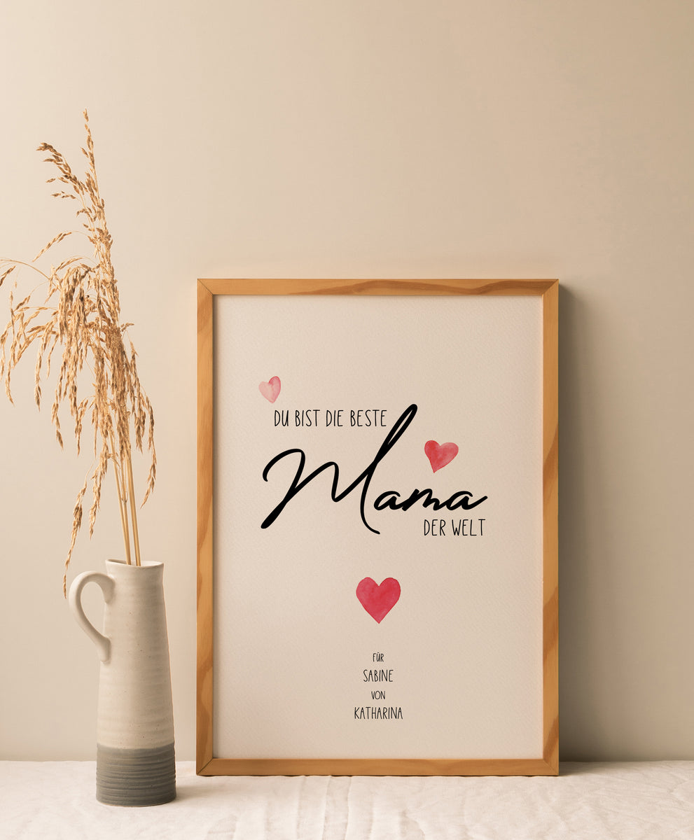 Beste Mama der Welt - Poster – Herzchen.shop